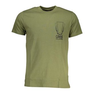 Cavalli Homme, Tops, Vert, Taille: M T-Shirt Avec Imprim&eacute; et Logo