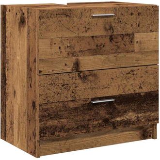 vidaXL Vidaxl - Cabinet de lavabo Vieux Bois 59x37x59 cm Bois reconstitu&eacute;