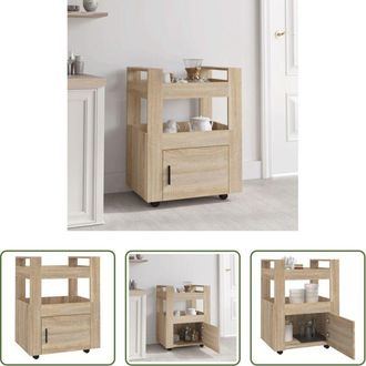 vidaXL vidaXL K&uuml;chenwagen Sonoma-Eiche - K&uuml;chenwagen Sonoma-Eiche 60x45x80 cm Holzwerkstoff