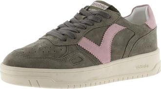 Victoria Basket Basse Unisexe Seul Croûte De Cuir & Pièces en Contraste & Lacets Assortis 1257127 pour Adulte Kaki 39