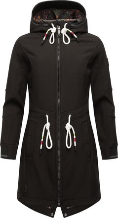 Marikoo Damen &Uuml;bergangsjacke Softshellmantel mit Kapuze Mount Furnica Black Gr. L