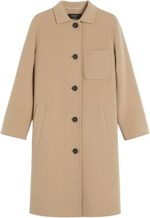 Max Mara Femme, Manteaux, Beige, Taille: 42 FR Single-Breasted Manteaux