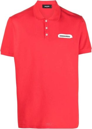 Dsquared2 Homme, Tops, Rouge, Taille: 2XL Polo &agrave; logo imprim&eacute;
