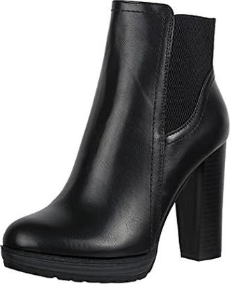 Elara Bottines Femme Bottes à la Cheville Chunkyrayan EL500 Schwarz-37