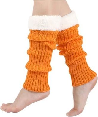 Generic Gu&ecirc;Tres Chaussettes hautes, gu&ecirc;tres, chaussettes thermiques chaudes dhiver for femmes, extensibles, tricot&eacute;es, &eacute;paisses, en laine, avec revers, duvete