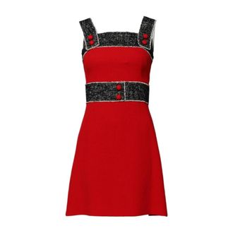 Dolce & Gabbana Rotes &auml;rmelloses A-Linie Flared Minikleid - - Dresses - Damen - Rot - XS