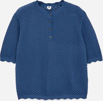 Arket Oberteil Mit Lochmuster -Blau