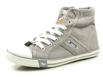 Mustang Jeans Damen High Top Sneaker Grau, Schuhgröße:EUR 37