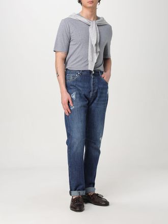 Brunello Cucinelli Mens Blue Denim Straight-Leg Jeans Clothing