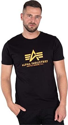 Alpha Industries Alpha Indutries Basic T-Shirt Neon Print T-Shirt pour Homme Black/Neon Orange