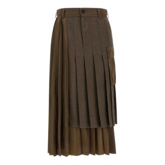 sacai Falten Midirock - - Skirts - Damen - Braun - M