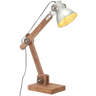 vidaXL vidaXL Lampe de bureau industrielle Argent&eacute; Rond 58x18x90 cm E27