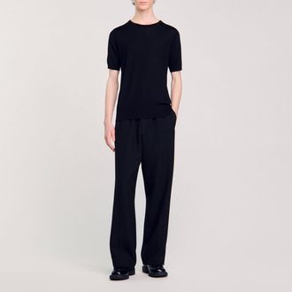 Sandro T-Shirt aus flie&szlig;endem Strickgewebe