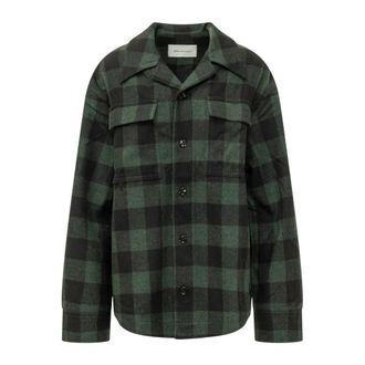 Ami Weite karierte Woll-Overshirt - - Blouses & Shirts - Damen - Gr&uuml;n - M