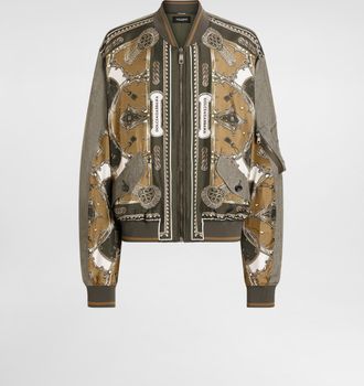 Dolce & Gabbana Cargo-print Oversized Twill Bomber Jacket - Mann M&auml;ntel Und Jacken Multicolor 52