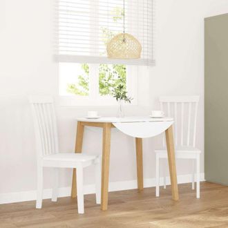 vidaXL Chaises &agrave; manger 2 pcs blanc bois massif caoutchouc Vidaxl