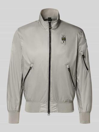 Blauer Jacke mit Rei&szlig;verschlusstaschen Modell Brahms