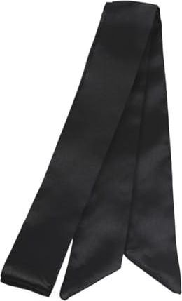 Generico &Eacute;charpe &eacute;troite en mousseline de soie pour femme, 100x4 cm, accessoire pour cheveux et sac avec ruban uni, Noir, taille unique