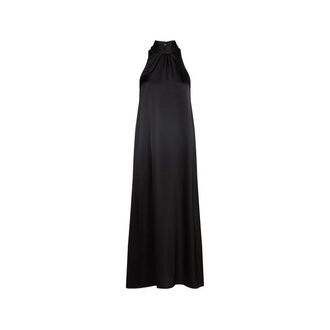 Object Robe longue satin&eacute;e &agrave; &eacute;charpe d&eacute;corative