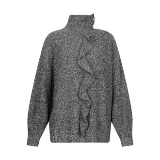 Liu Jo Maglia con maxi volant - - Knitwear - Damen - Grau - M