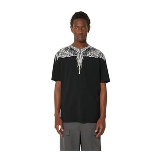 Marcelo Burlon Homme, Tops, Noir, Taille: S T-shirt basique Icon Wings