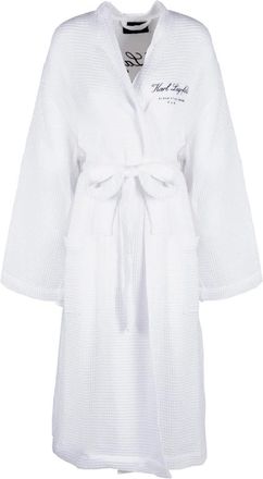Karl Lagerfeld Homme, V&ecirc;tements de nuit et de d&eacute;tente, Blanc, Taille: M Peignoir gaufr&eacute; dh&ocirc;tel