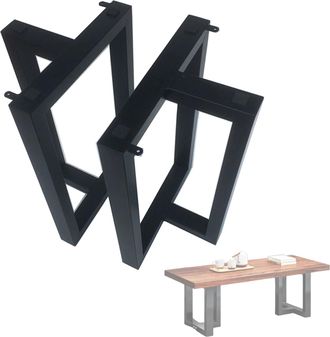 Generic Tischbeine Aus Metall Couchtischbeine Hohe 68cm Robuste Möbelbeine 2er-Set Rohr 50x30 Mm DIY-Bankbeine Tischkufen Beistelltischbeine Schreibtisch Bein