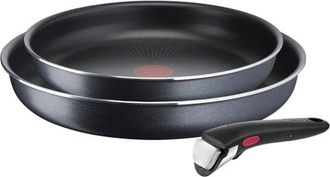 T-fal Ingenio XL Force 3-teiliges Pfannenset abnehmbarer Griff, 24/28 cm, stapelbar, platzsparend, Pfannen mit Titanium 2X Antihaftversiegelung, einfache Ha