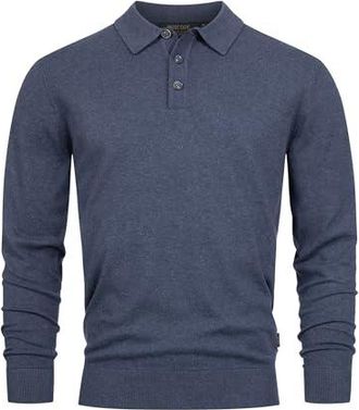Indicode Hommes INChips Pullover | Pull composé à 80% de Coton Navy Mix XL