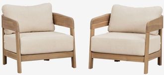 Sklum Sklum - Lot de 2 chaises de jardin en bois dacacia Uleno