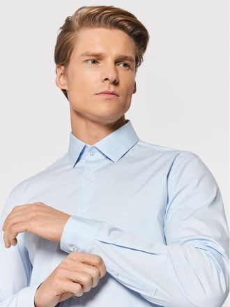 Calvin Klein Hemd Poplin K10K108229 Blau Slim Fit