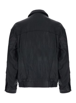 Dunst Lamb Leather Blouson Jacket - Black