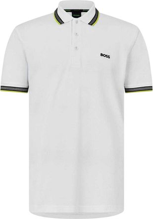 HUGO BOSS Paddy Poloshirt f&uuml;r Herren (Wei&szlig;/Gr&uuml;n)