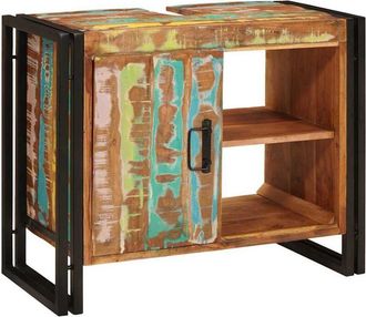 vidaXL Vidaxl - Meuble sous-vasque de salle de bain Bois r&eacute;cup&eacute;r&eacute; massif, fer