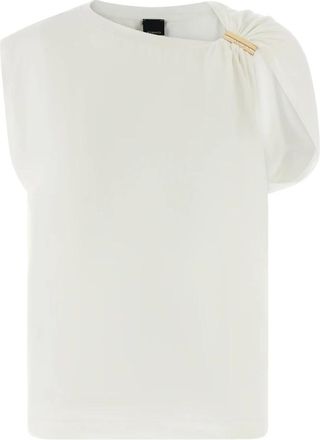 Pinko Pinko, Femme, Tops, Blanc, Taille: 40 FR Melody Supima Cotton Stretch Top