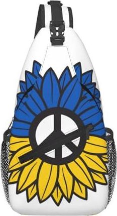 Generic Drapeau De Tournesols De LUkraine Sac Poitrine L&eacute;ger Sling Bag Antivol Sac Banane Pour Shopping Voyage Sport