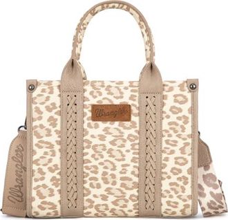 Wrangler Sac fourre-tout imprim&eacute; vache pour femme, sac &agrave; main style western boh&egrave;me avec poign&eacute;e sur le dessus, sacoche avec sangle signature, Imprim&eacute; l&eacute;opard k