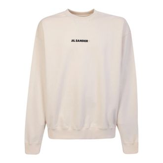 Jil Sander Homme, Sweatshirts et sweats &agrave; capuche, Beige, Taille: L SweaT-shirt Beige Design Minimaliste Col Rond