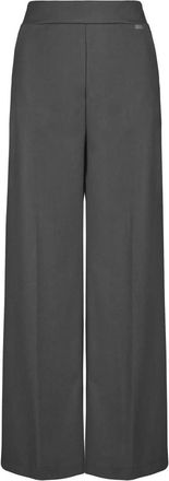 Bomboogie Femme, Pantalons, Gris, Taille: 42 FR Pantalon Palazzo L&eacute;ger en Laine M&eacute;lang&eacute;e &agrave; Jambes Larges