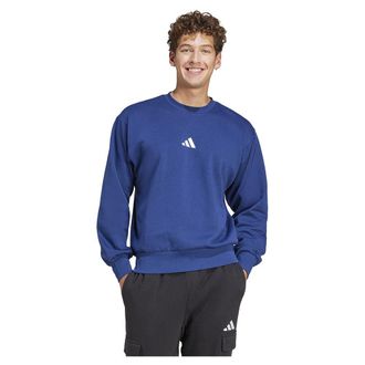 adidas Mens Essentials Feelcozy Sweatshirt Dark Blue/White 3XL