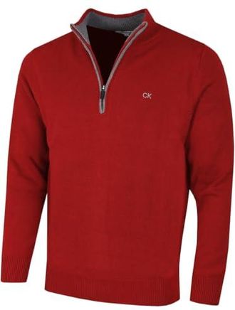 Calvin Klein 1/2 Zip CK Golf Pull Homme - borgoña - XXXXXL