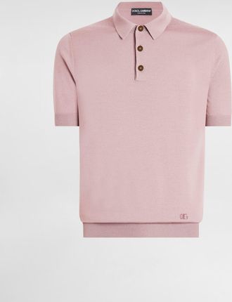 Dolce & Gabbana Silk Polo Shirt - Mann Strickwaren Pink 44