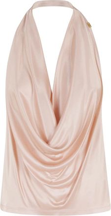 Elisabetta Franchi Femme, Tops, Beige, Taille: 36 FR Shiny Viscose Jersey Top