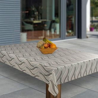 Laro Wachstuch-Tischdecke Abwaschbar Garten-Tischdecke Wachstischdecke PVC Plastik-Tischdecken Eckig Meterware Wasserabweisend Abwischbar AS, Muster:Sahara