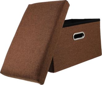 SOLUSTRE Multifunktionaler Aufbewahrungs hocker mit Baumwoll bezug Großer Kapazität Stabiler Sitzhocker und Praktische Aufbewahrungsbox für Wohnzimmer Schlafzi