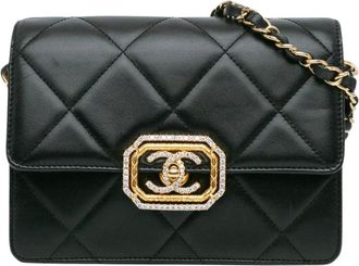 Chanel Sac Mini &agrave; rabat matelass&eacute; losanges pr&eacute;-appartenant - Femme - Pre-owned - Noir - Taille: ONE Size