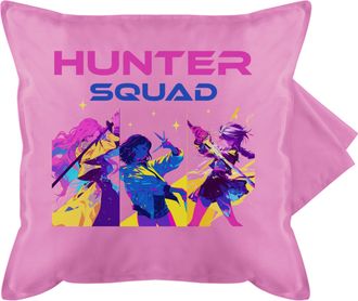 Shirtracer Kissenbezug - Anime Kissen - Hunter Squad - Dämonen K-Pop Fan Merch - 50 x 50 cm - Pink - k pop Demon kpop demonhunters kissenhülle Hunters