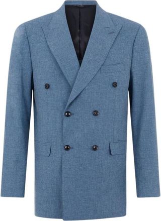 Brooks Brothers Homme, Vestes, Bleu, Taille: 2XL Veste Blazer Crois&eacute;e en Laine Vierge Tropicale