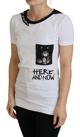 Dolce & Gabbana Womens White Cotton T-Shirt Crewneck