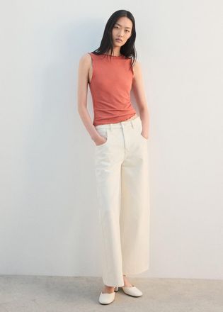 Mango Top mit Muschelsaum mandarine - Damen - XS - MANGO